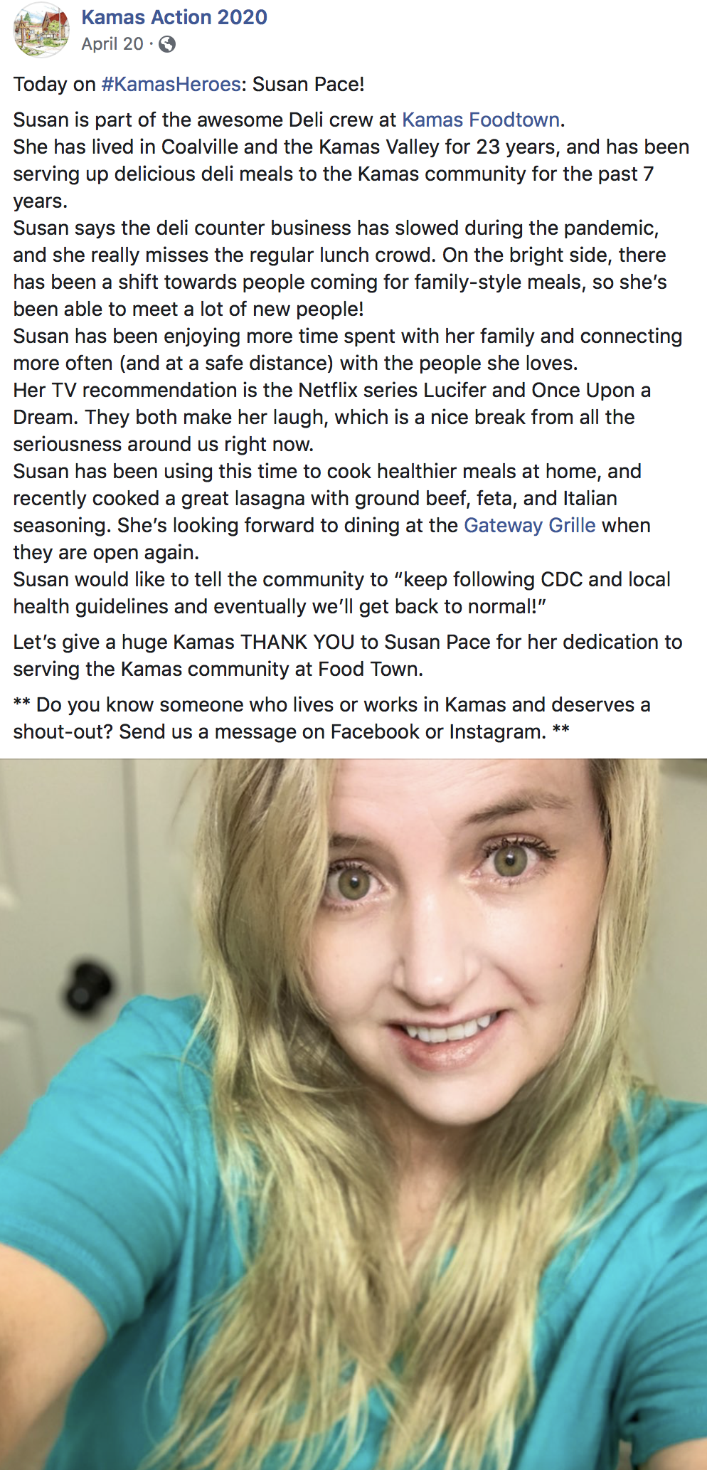 #KamasHeroes – Susan Pace – Kamas Valley History Group