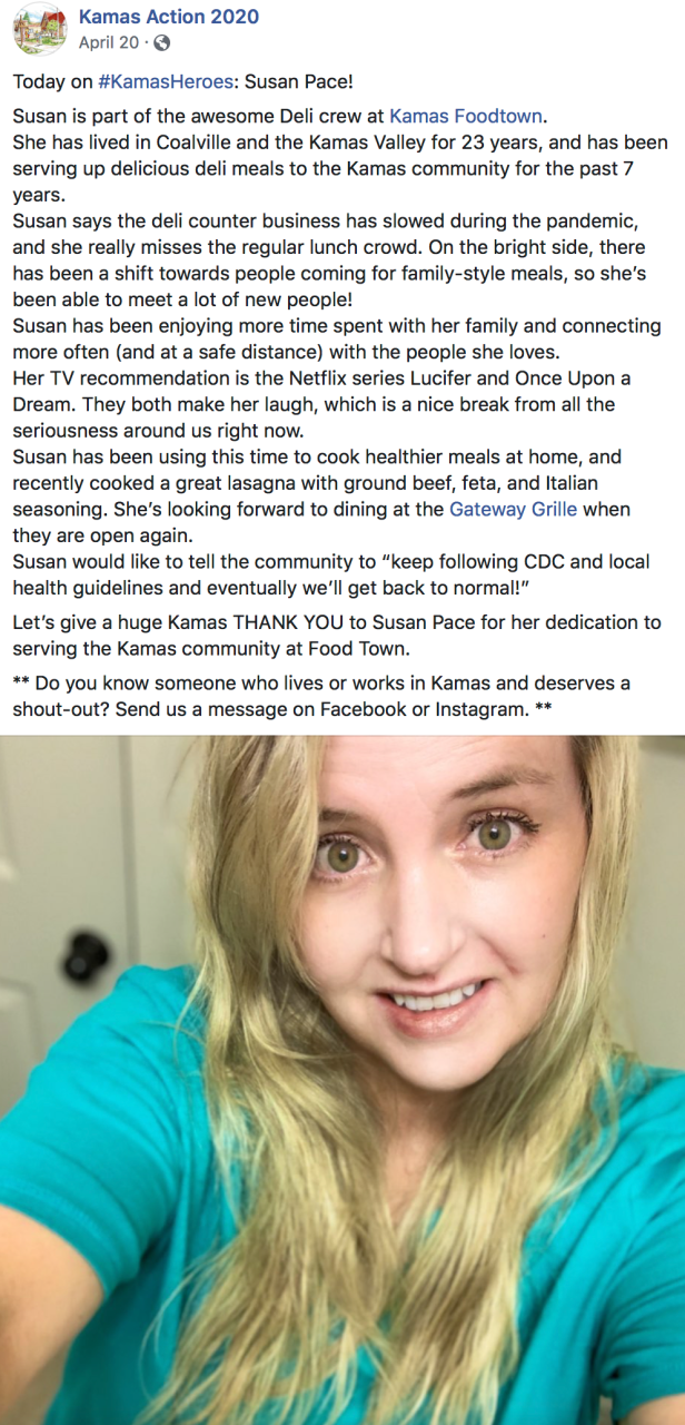 #KamasHeroes – Susan Pace – Kamas Valley History Group