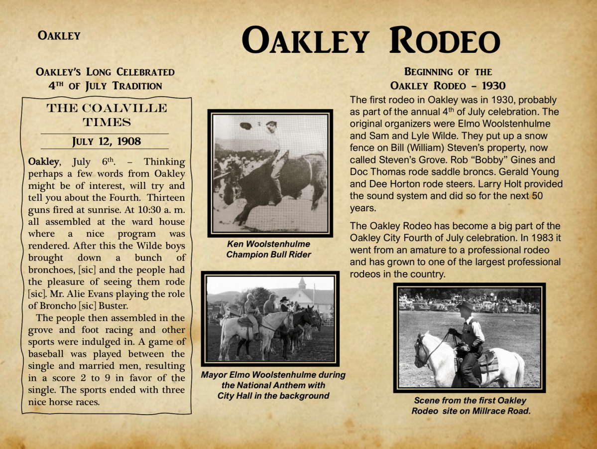 From the Calendar – August 2021: Oakley Rodeo – Kamas Valley History Group