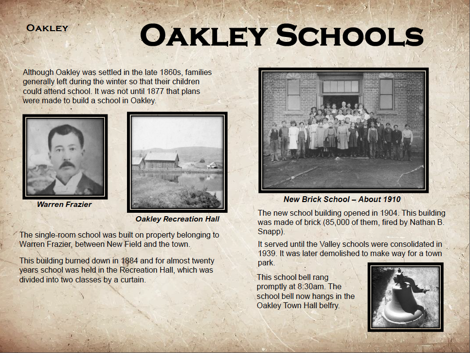 From the Calendar: Oakley Schools – Kamas Valley History Group